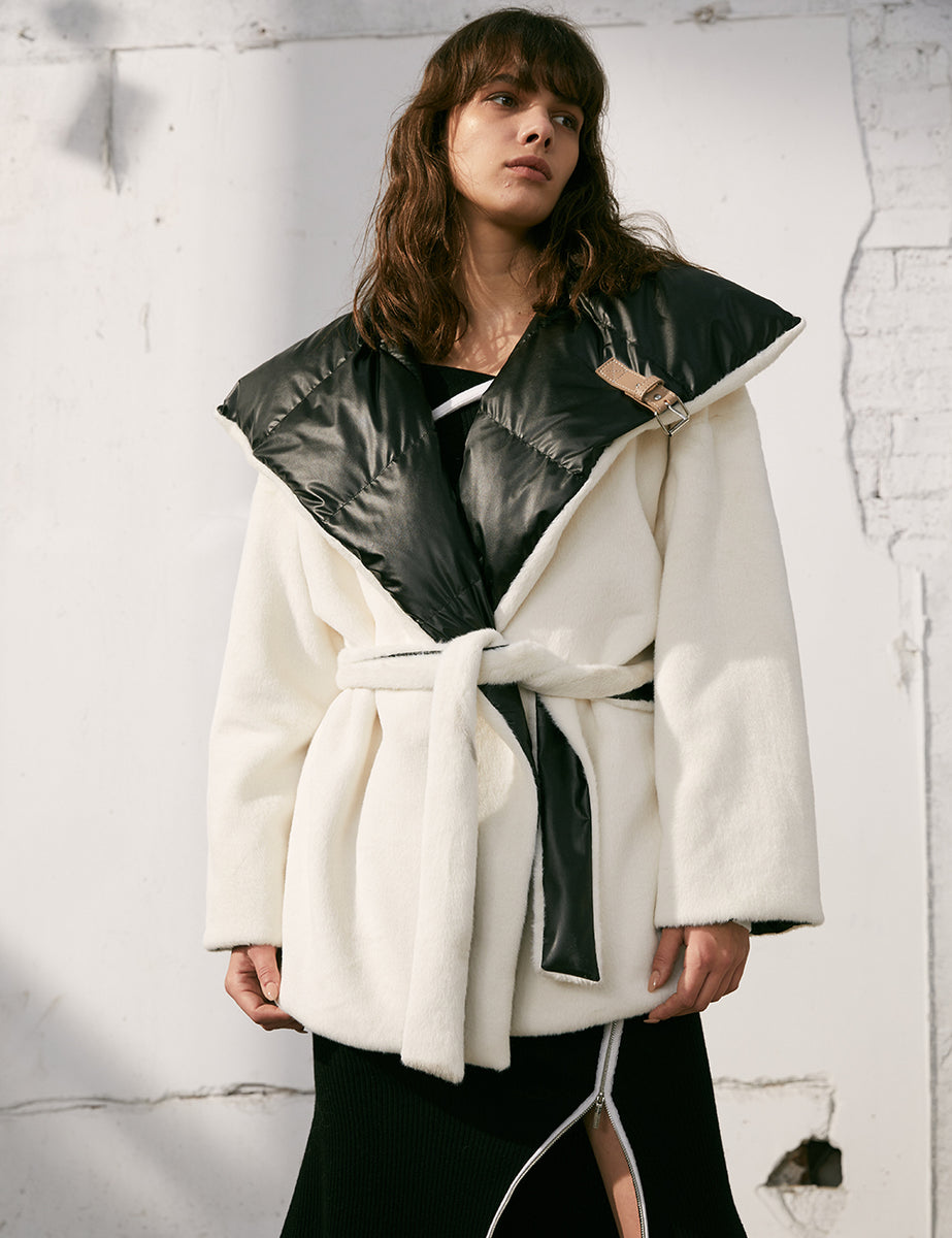 Double Side Goose Down Jacket With Humanmade Fur – Cello Sonata